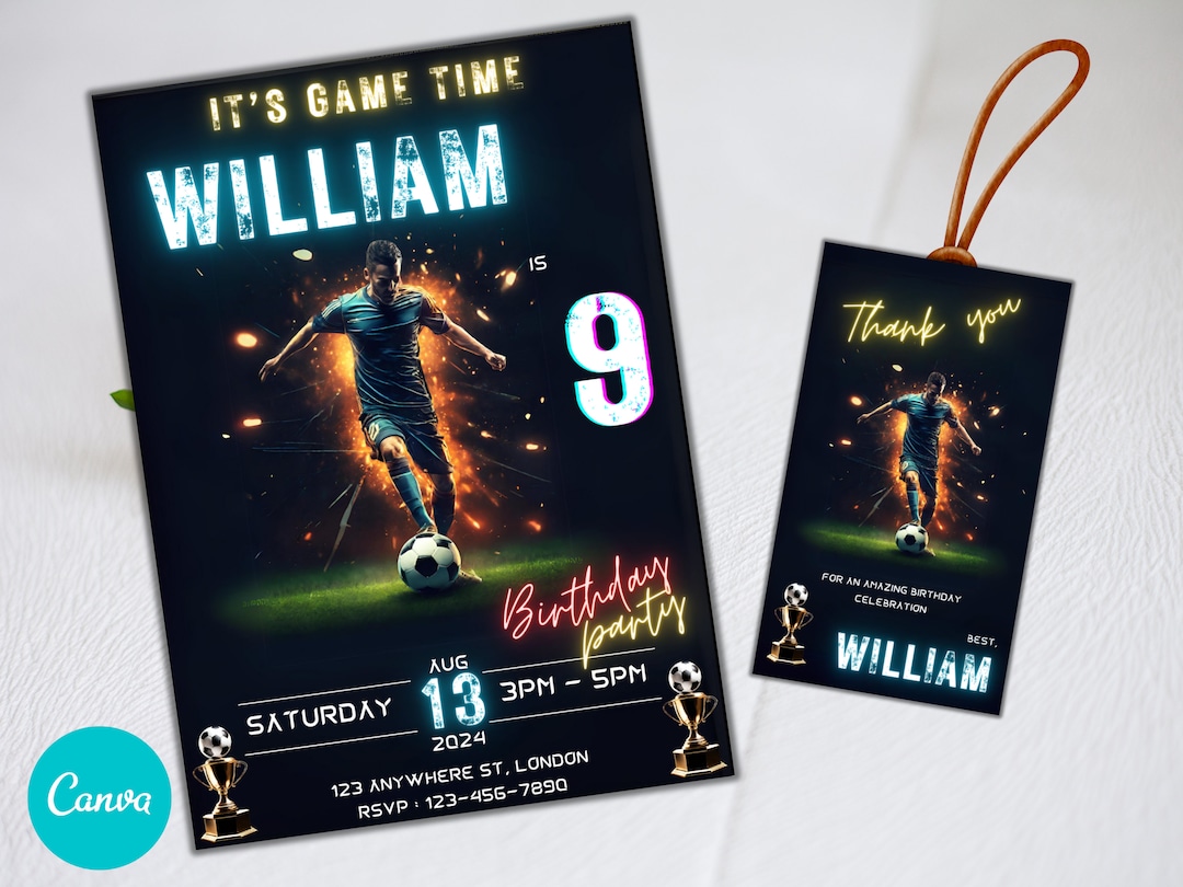 Editable Football Party Invitation, Football Birthday Invitation,diy ...