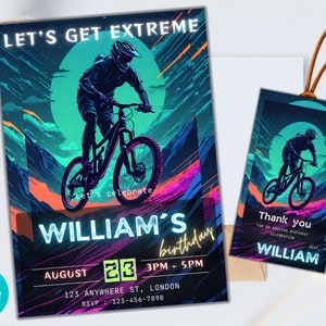 Editable Mountain Bike Birthday Invitation, Enduro Party Invitation,diy ...