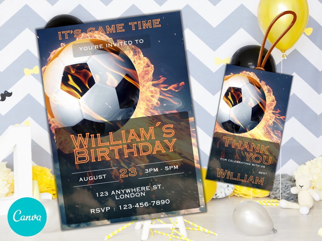 Editable Football Party Invitation, Football Birthday Invitation,diy ...