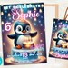 Editable Adorable Penguin Birthday Invitation, Penguin Party Invitation ...