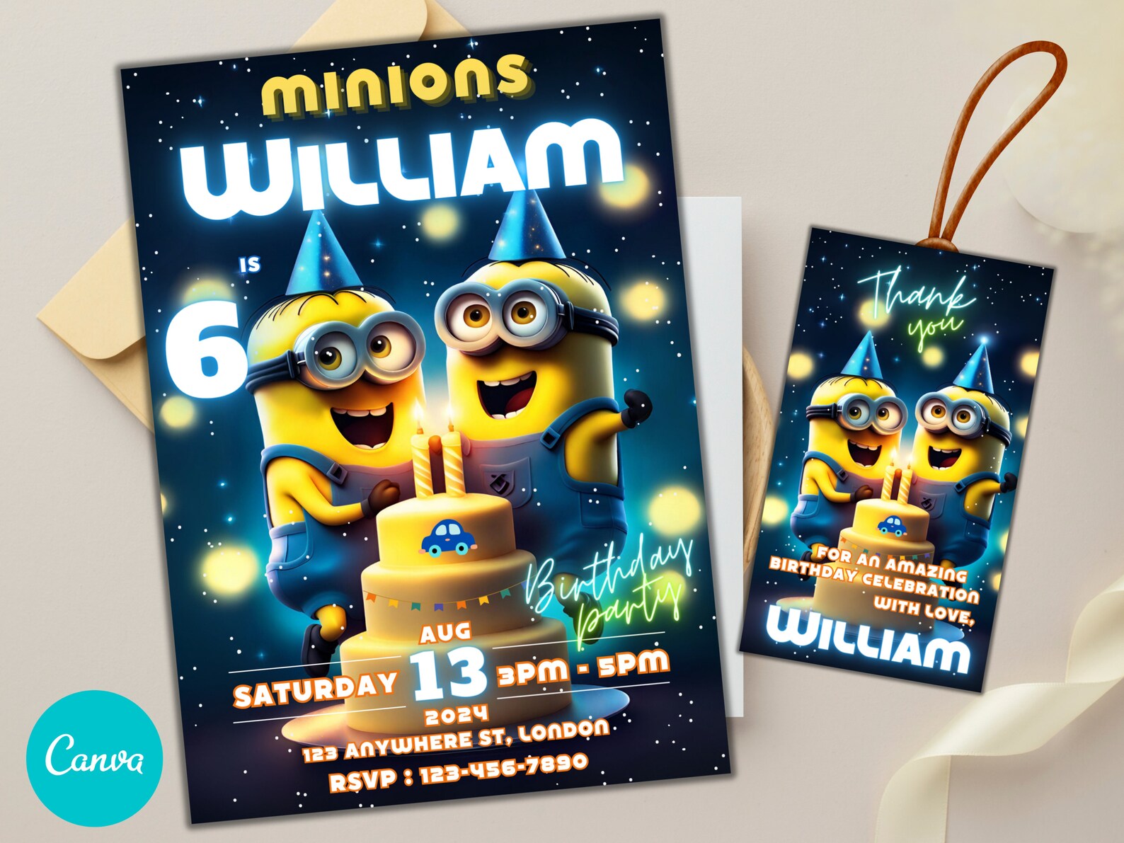 Editable Minion Birthday Invitation, Minion Party Invitation, Custom ...