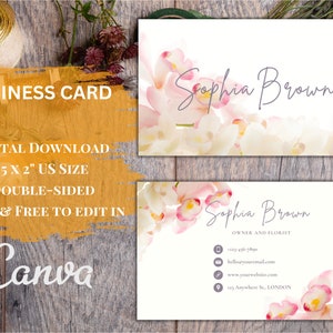 Editable Florist Business Card, Flowers Premium Card, Business Card ...