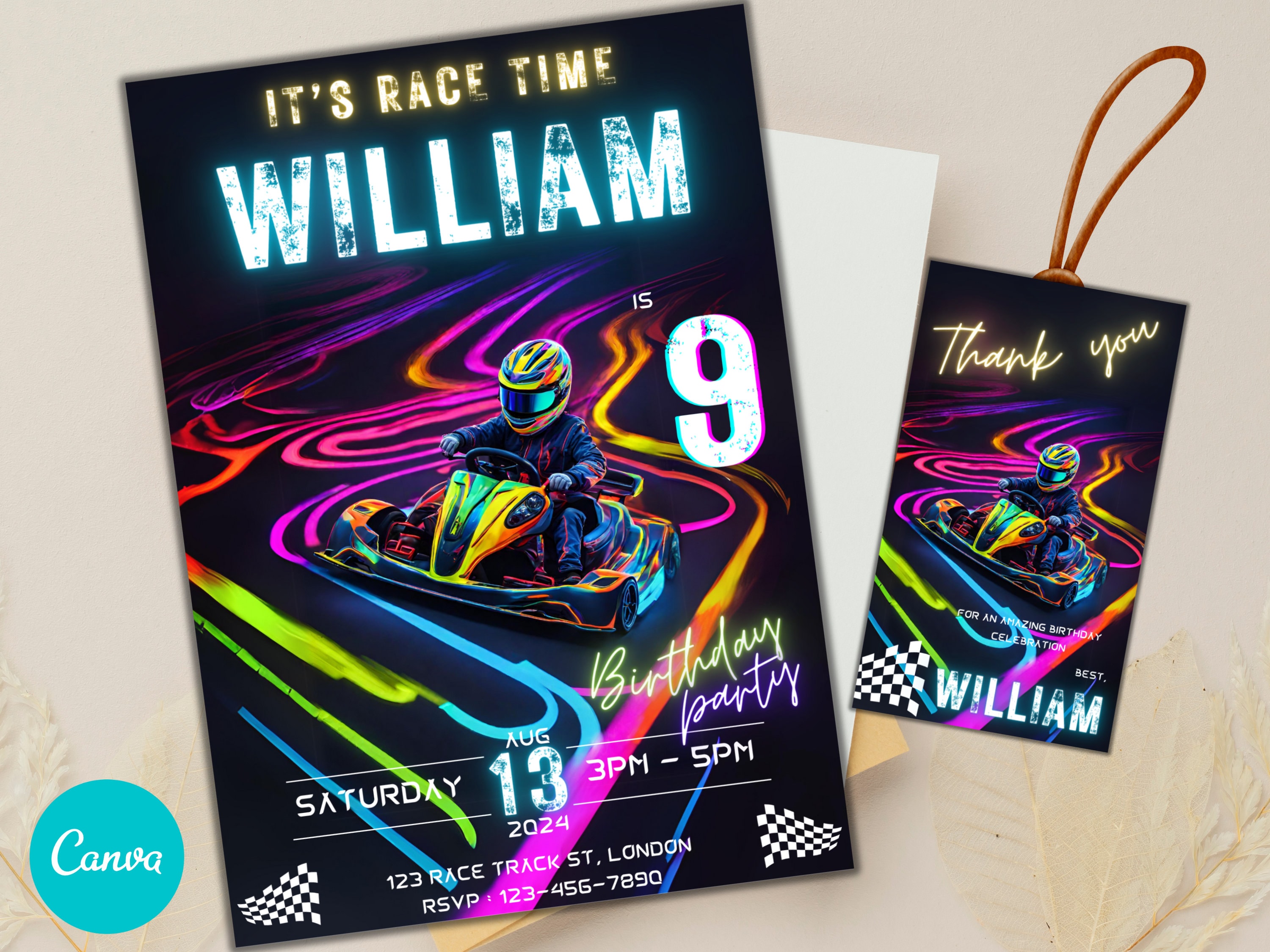 Editable Go Kart Birthday Invitation, Karting Party Invitation,diy ...