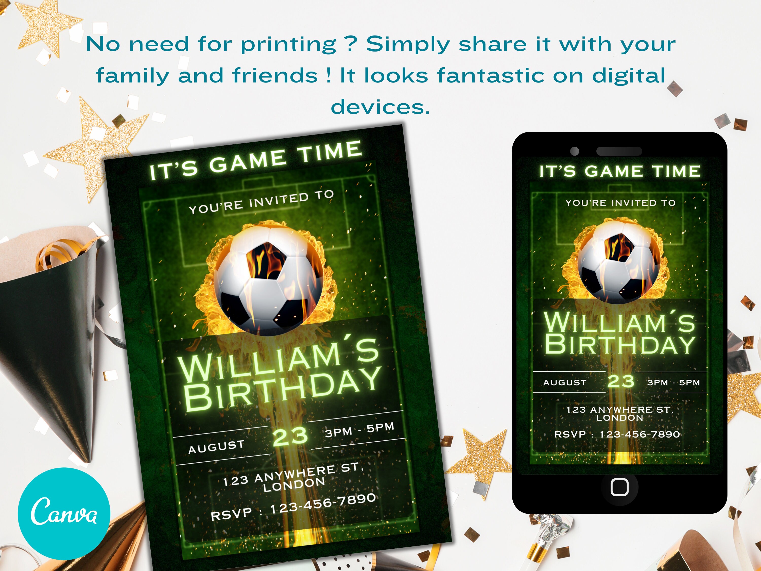 Editable Football Birthday Invitation, Football Party Invitation,diy ...