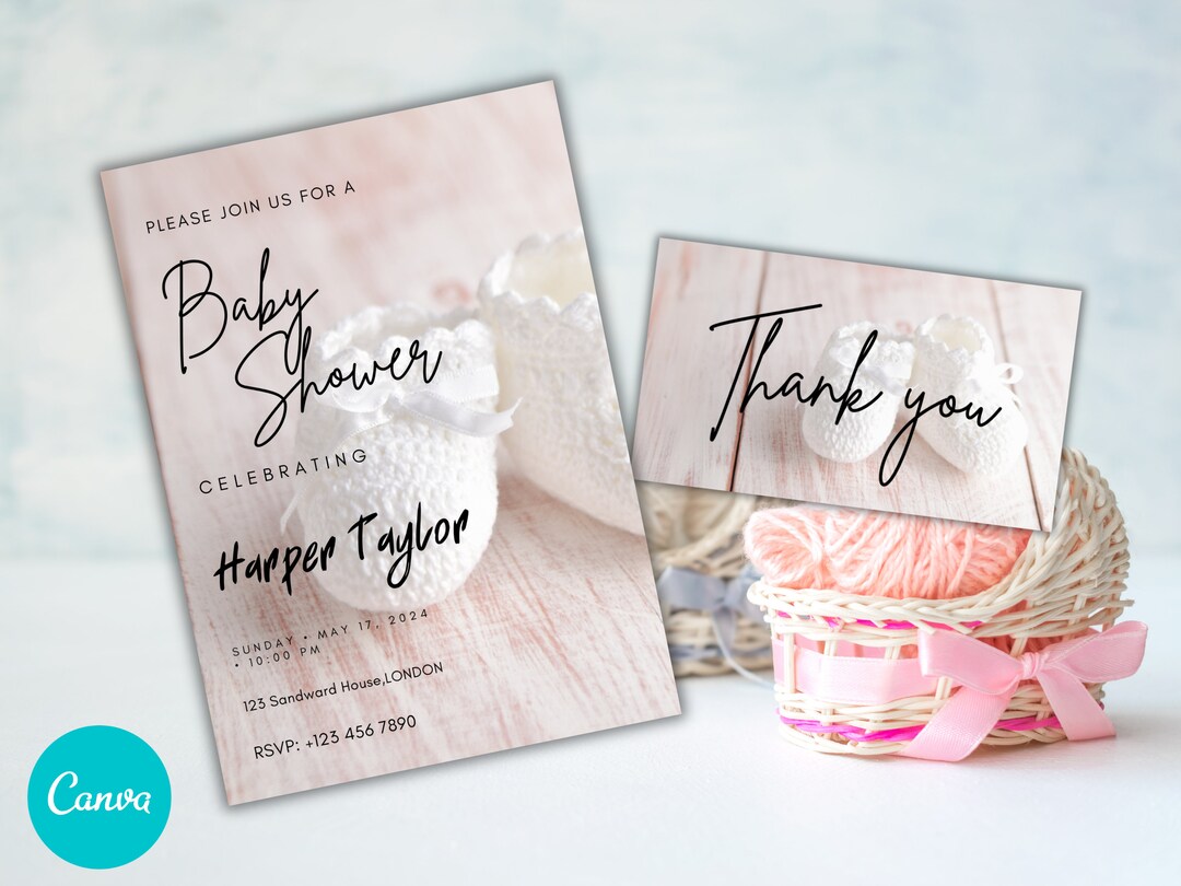 Editable Baby Shower Invitation, Baby Shower Party Invitation, DIY Baby ...