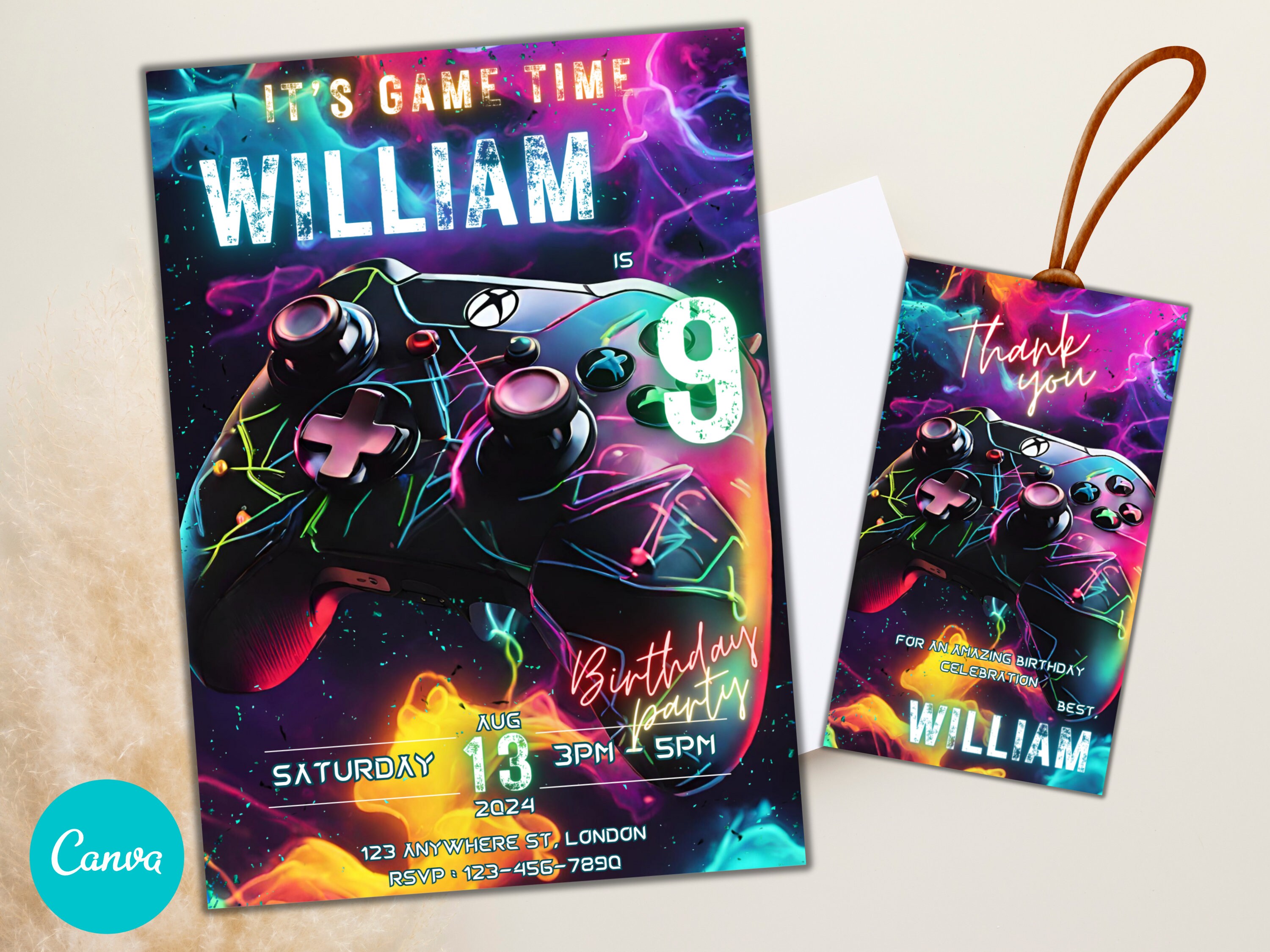 Editable Video Game Birthday Invitation, Video Game Party Invitation ...