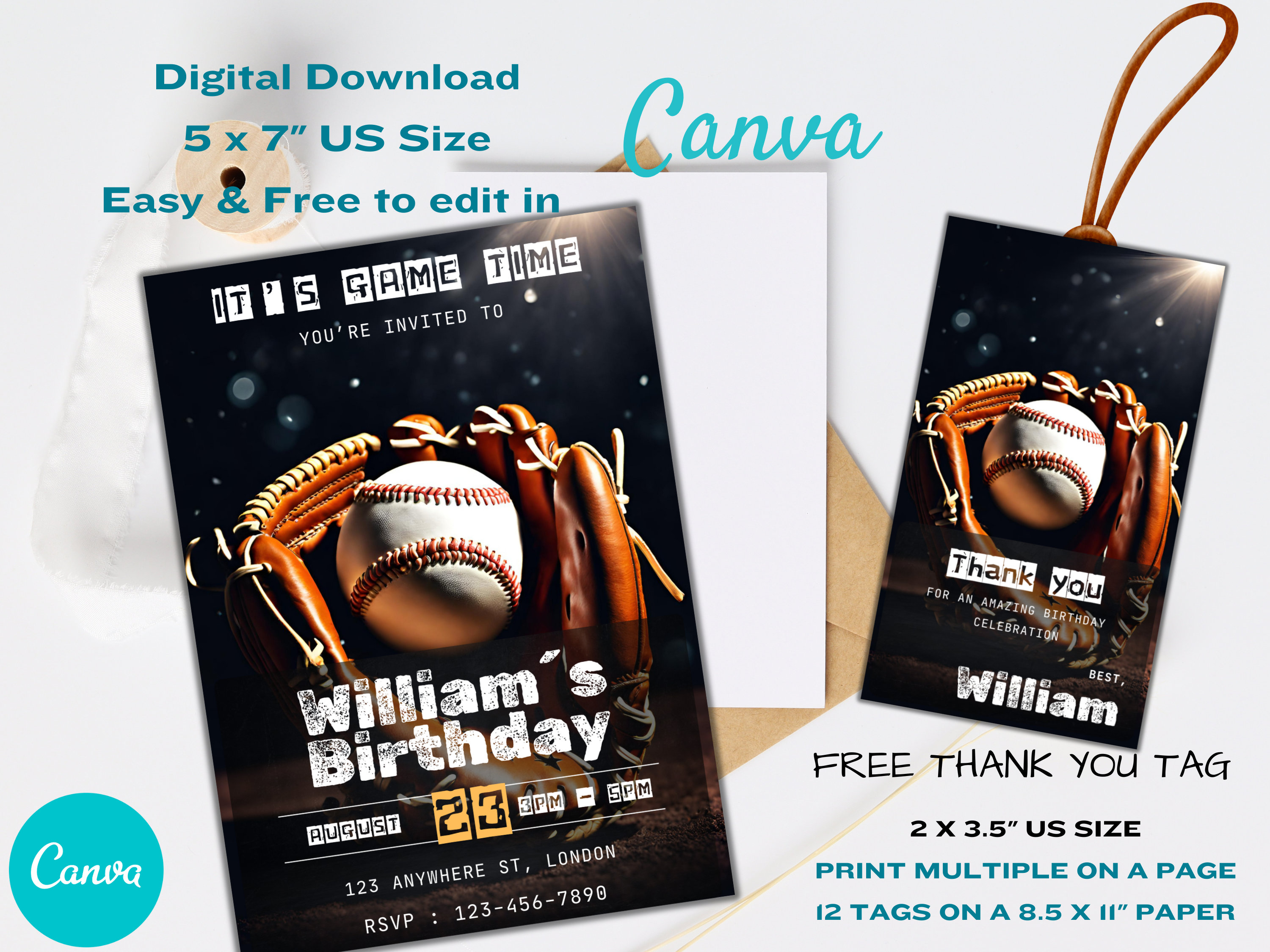 Editable Baseball Birthday Invitation, Baseball Party Invitation,diy ...