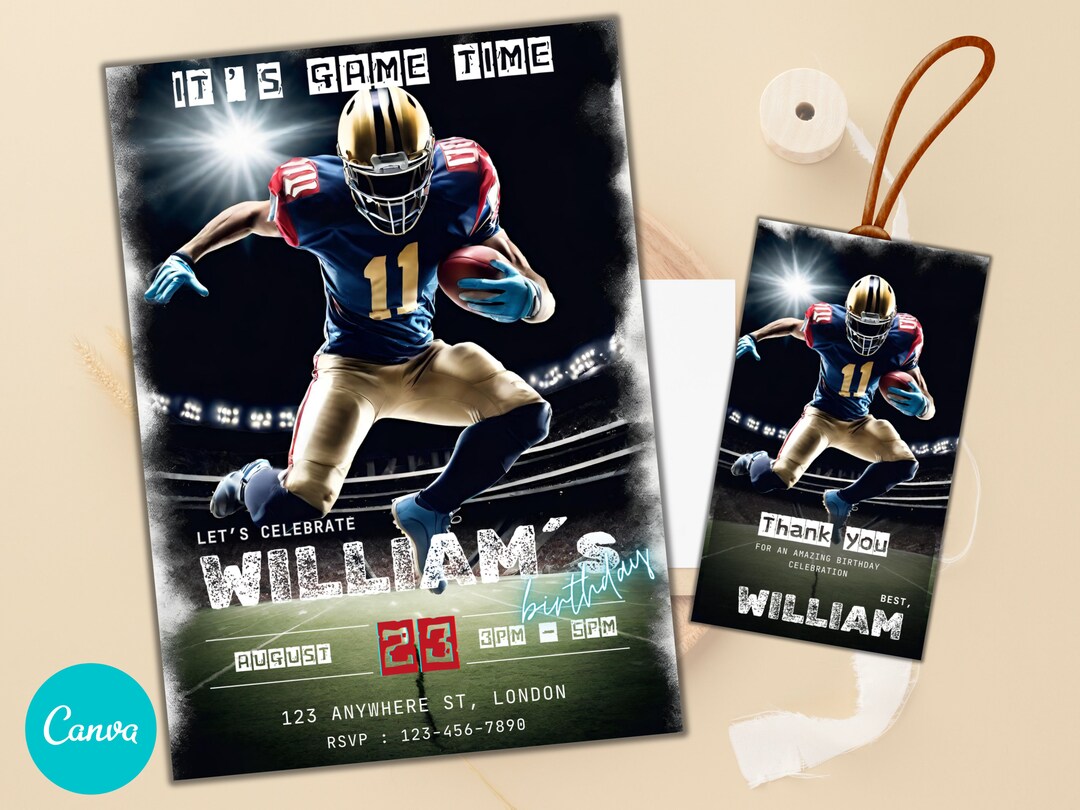Editable Football Birthday Invitation, Football Party Invitation,diy ...