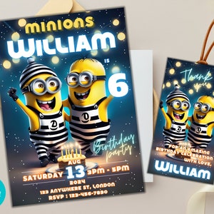 Editable Minion Birthday Invitation, Minion Party Invitation, Custom ...