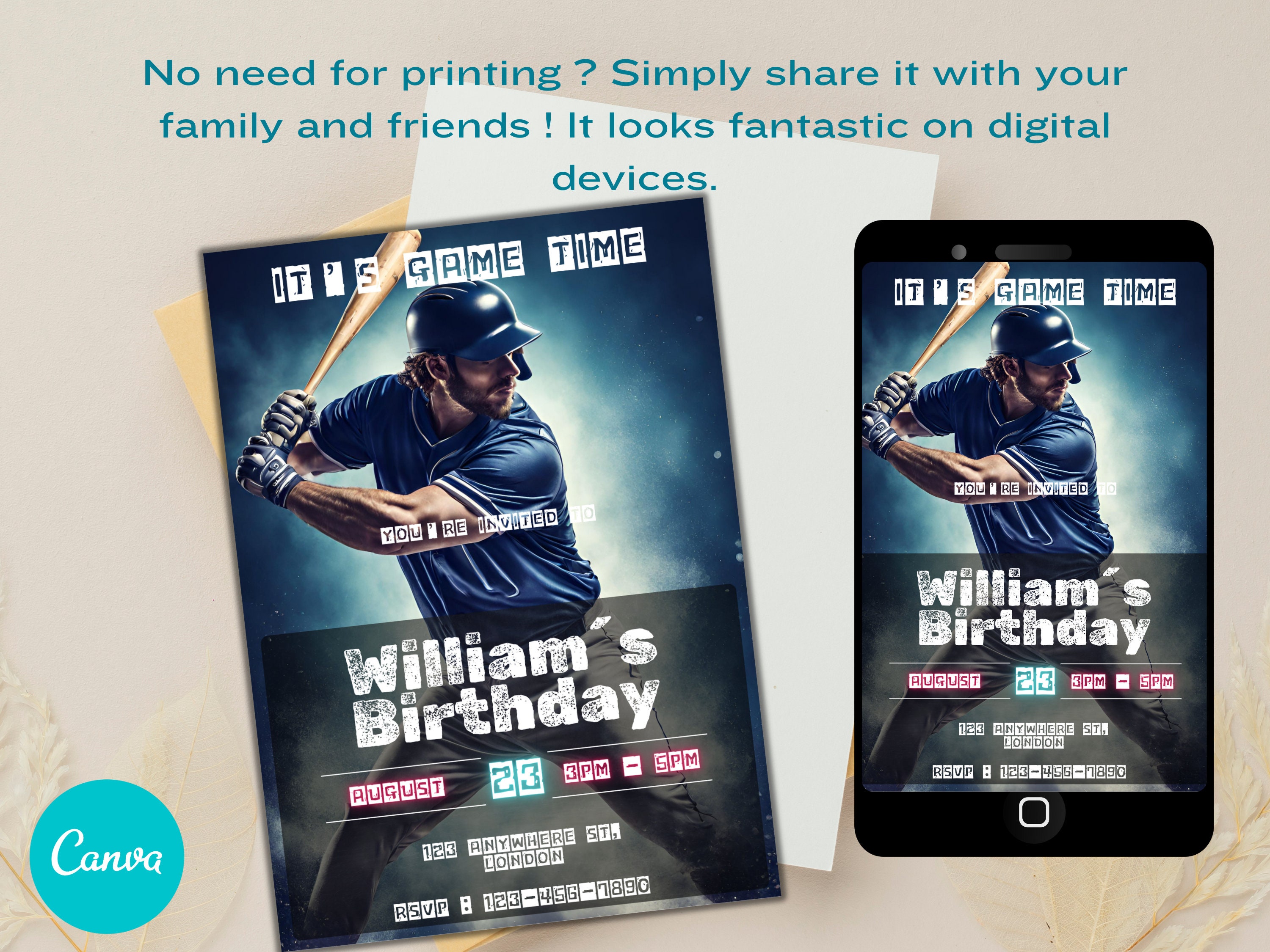 Editable Baseball Birthday Invitation, Baseball Party Invitation,diy ...