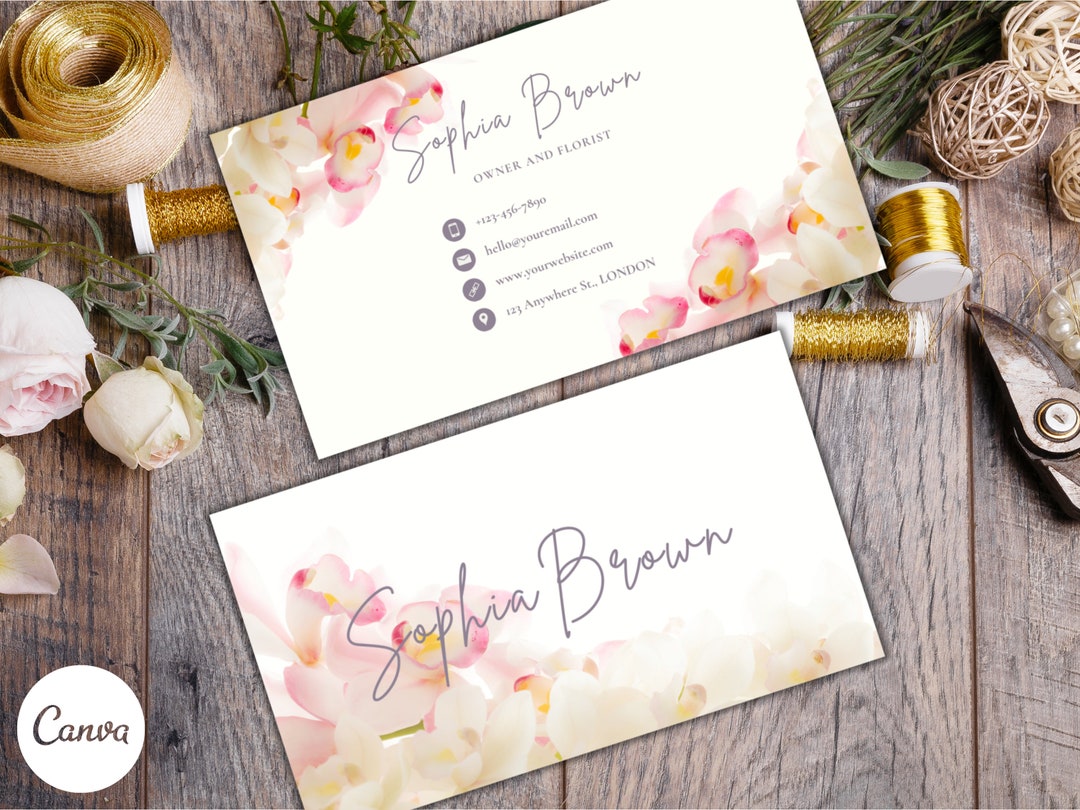 Editable Florist Business Card, Flowers Premium Card, Business Card ...