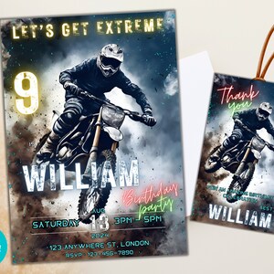 Editable Dirt Bike Birthday Invitation, Motocross Party Invitation,diy ...