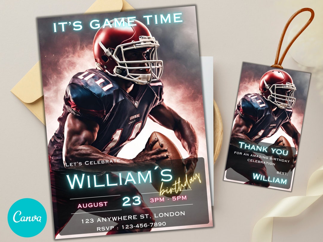 Editable Football Birthday Invitation, Football Party Invitation,diy ...