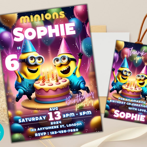 Minions Invitation - Etsy