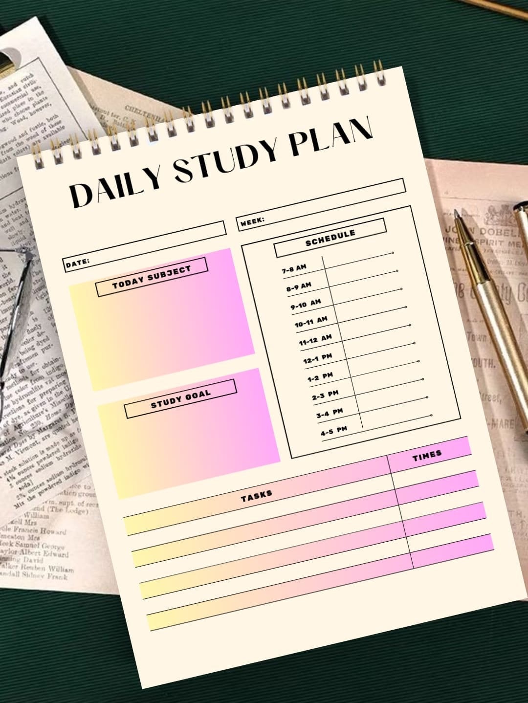 Study Planner Printable Study Planner Print At Home Study Timetable ...