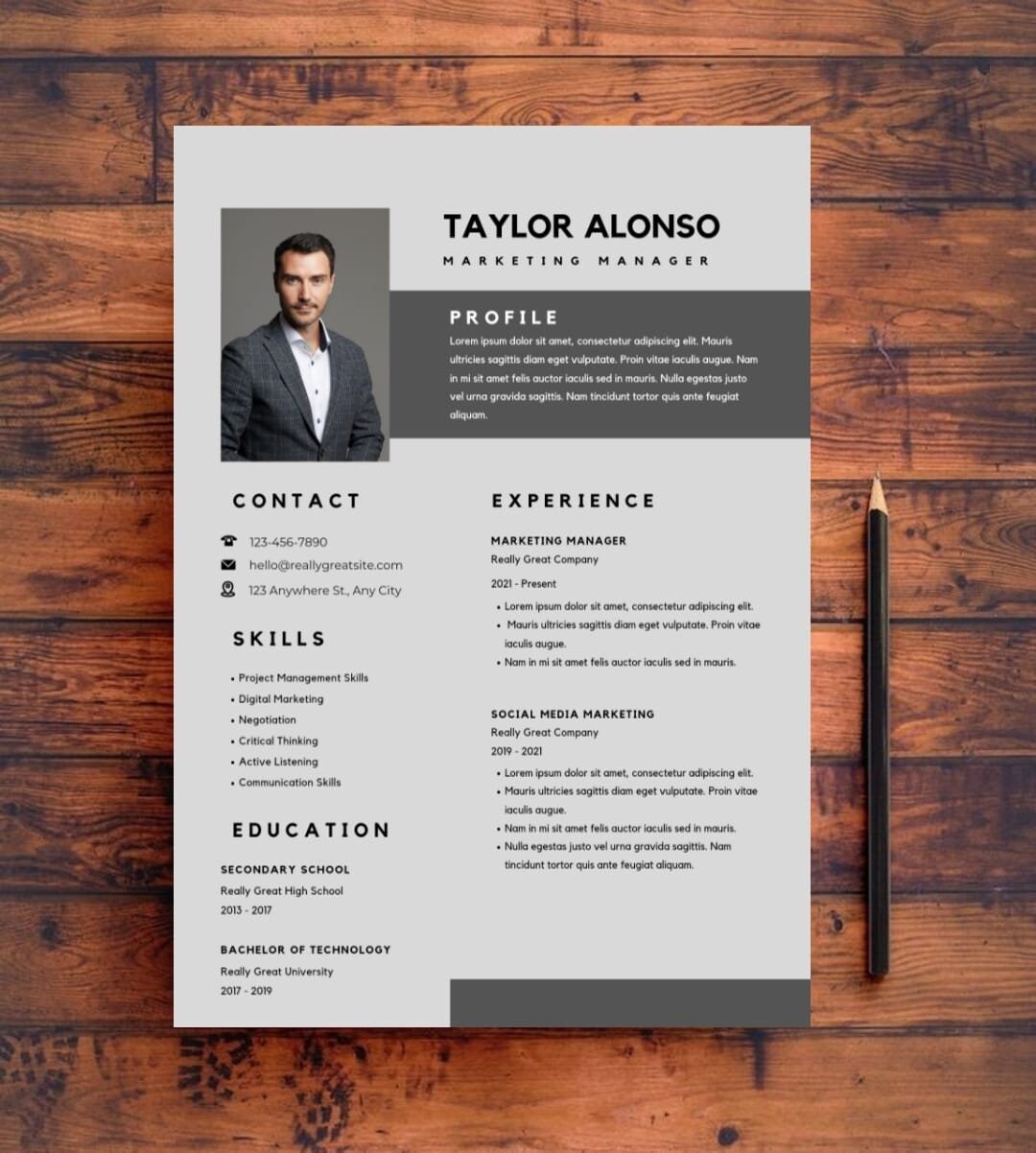 Modern Resume Easily Customisable Printable Resume Template - Etsy