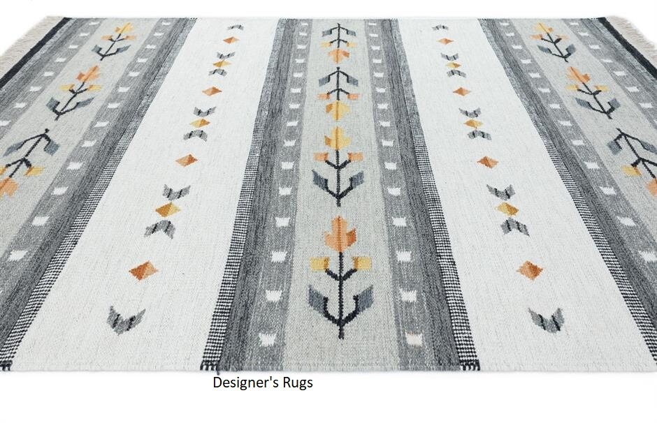 BEXLEY Modern in Soft Grey Color Scandinavian Style Flat Weave Rugs ...