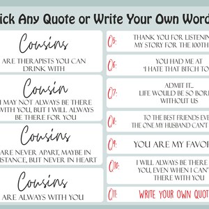 Custom Cousin Gifts, Gift for Cousin, Personalised Cousins Print ...