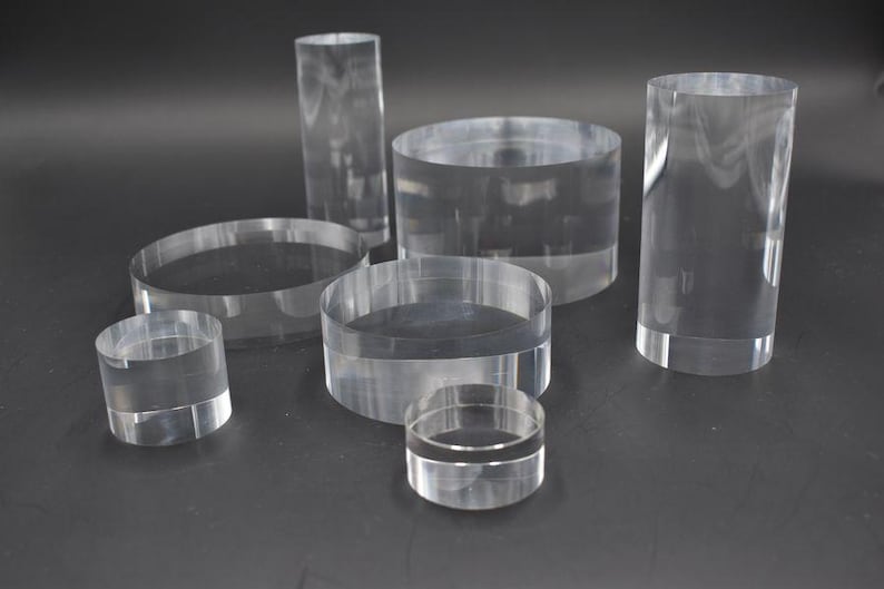 Clear Acrylic Cylinder Display Stand – Plexiglass Riser for Jewelry ...
