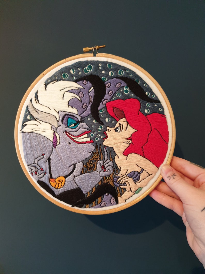 Hand Drawn and Embroidered Mermaid Hoop Art - Etsy