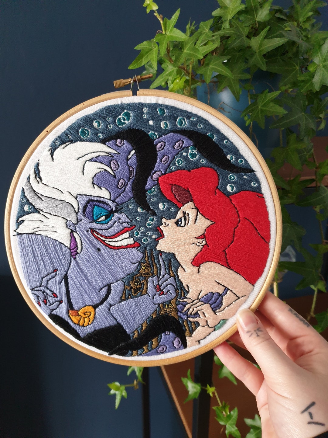 Hand Drawn and Embroidered Mermaid Hoop Art - Etsy