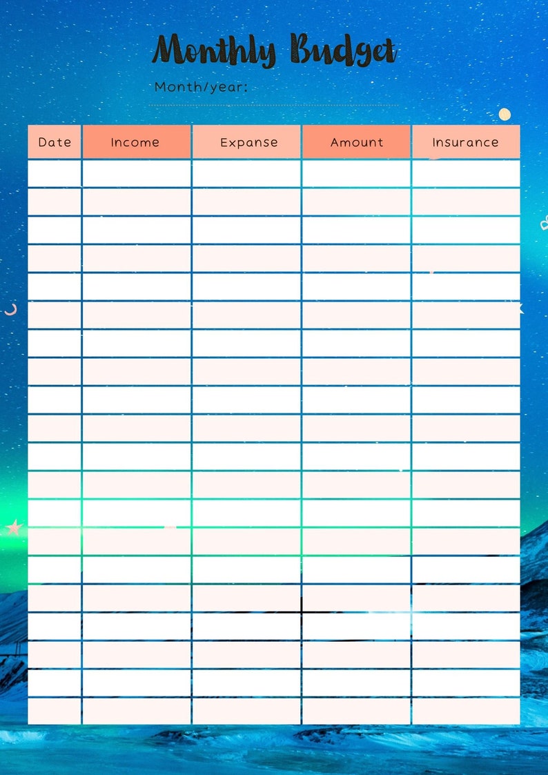 Monthly Budget Planner - Etsy