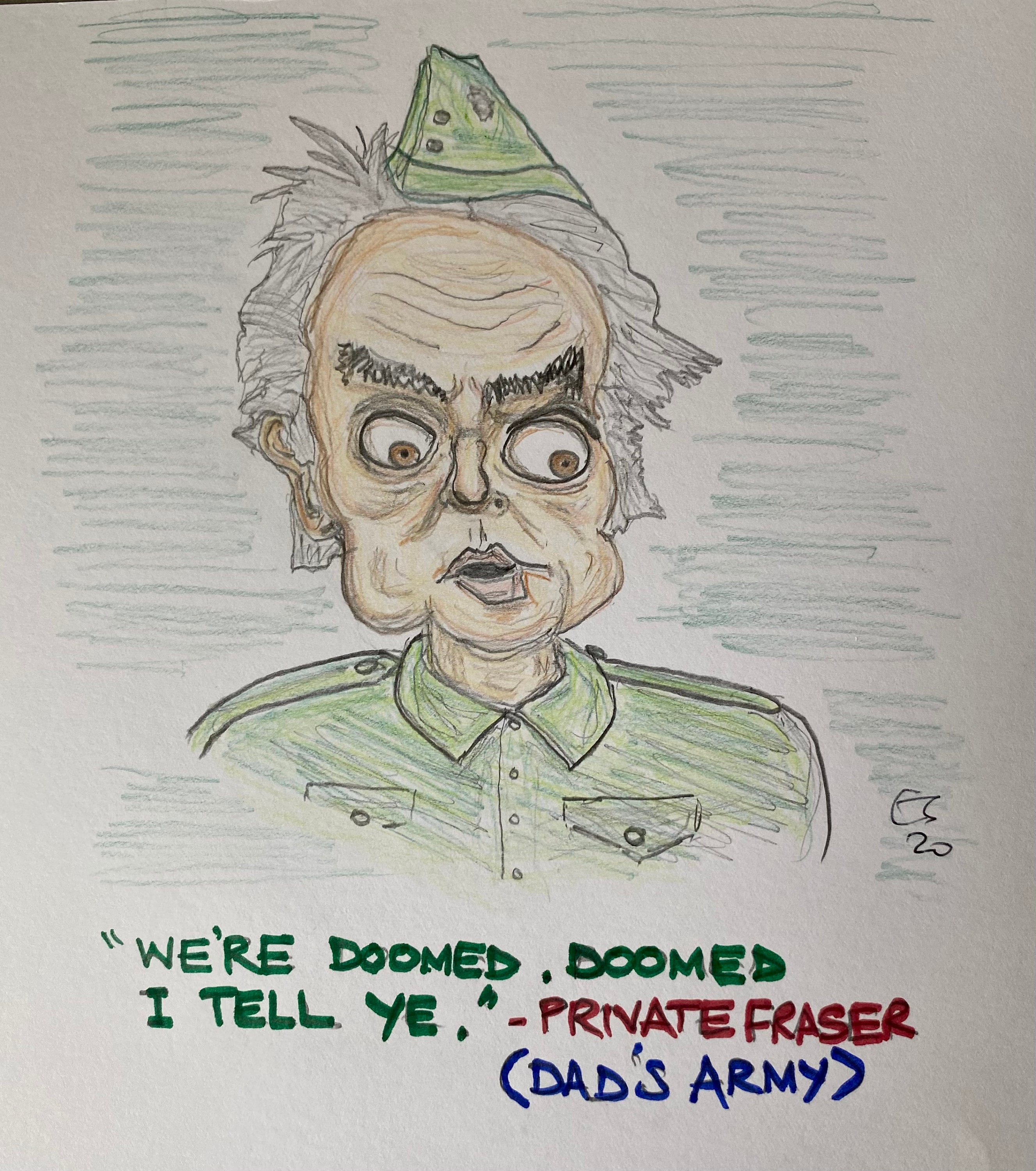 Fraser From Dad's Army Caricature - Etsy