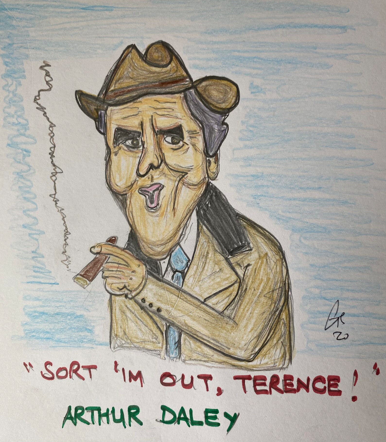 George Cole as Arfur Daley Caricature - Etsy