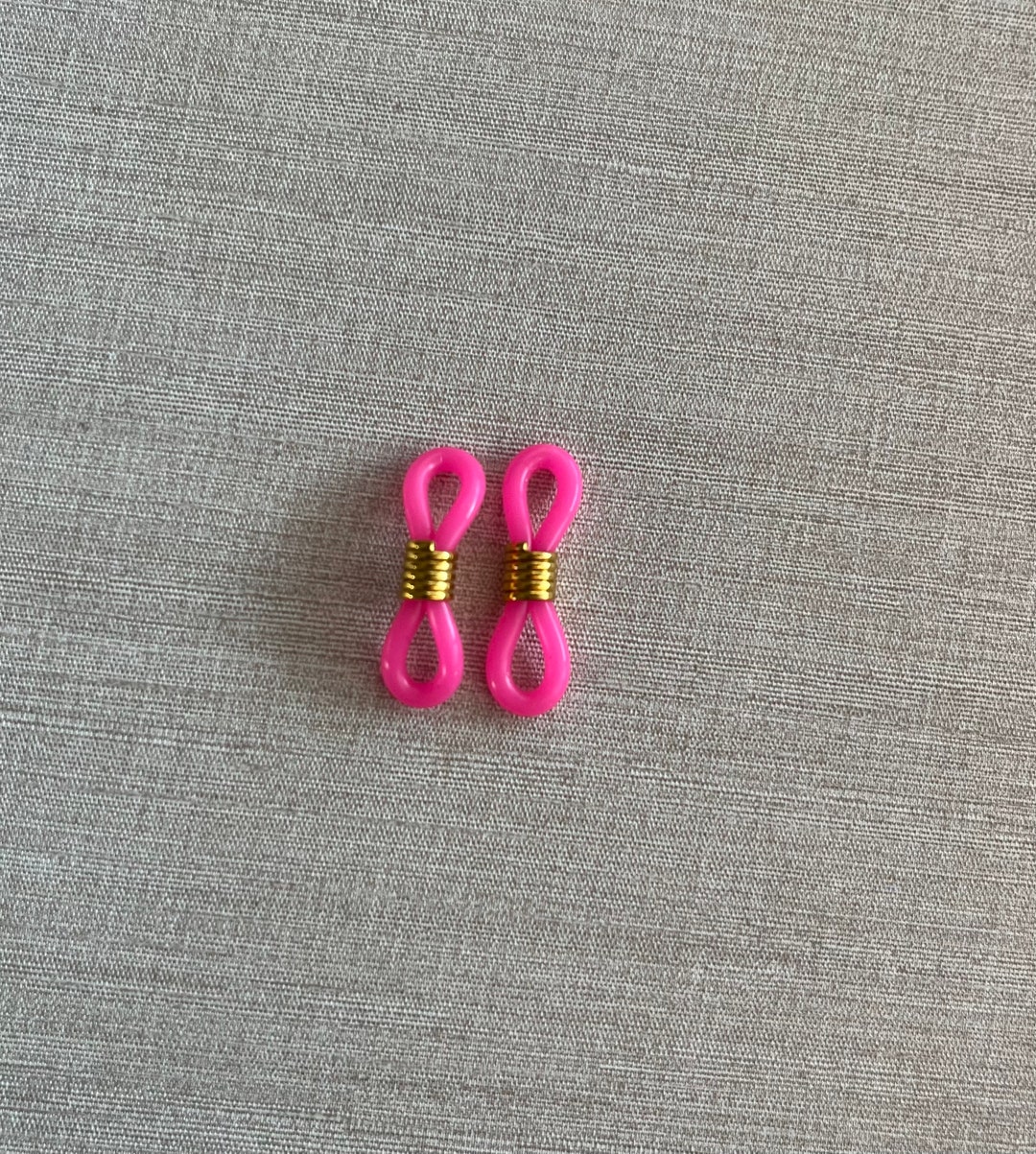Bright Pink Durable Rubber Loops for Glasses and Hearing Aids/implants ...