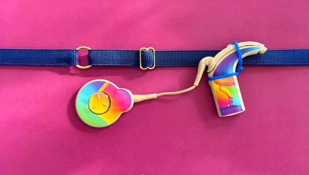 Blue Non Slip Hearing Implant Headband Sticker rainbow for Cochlear ...