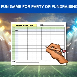 Super Bowl LVIII 100 Squares Halftime and Final Scores Printable ...