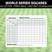 World Series Baseball | 4 Game Series Squares | Printable Digital ...