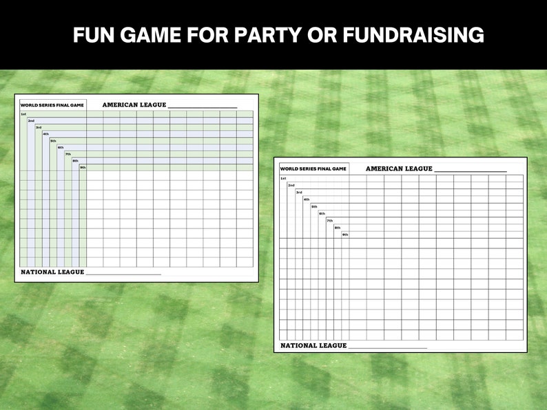 World Series Baseball | Final Game Squares | Printable Digital Download ...
