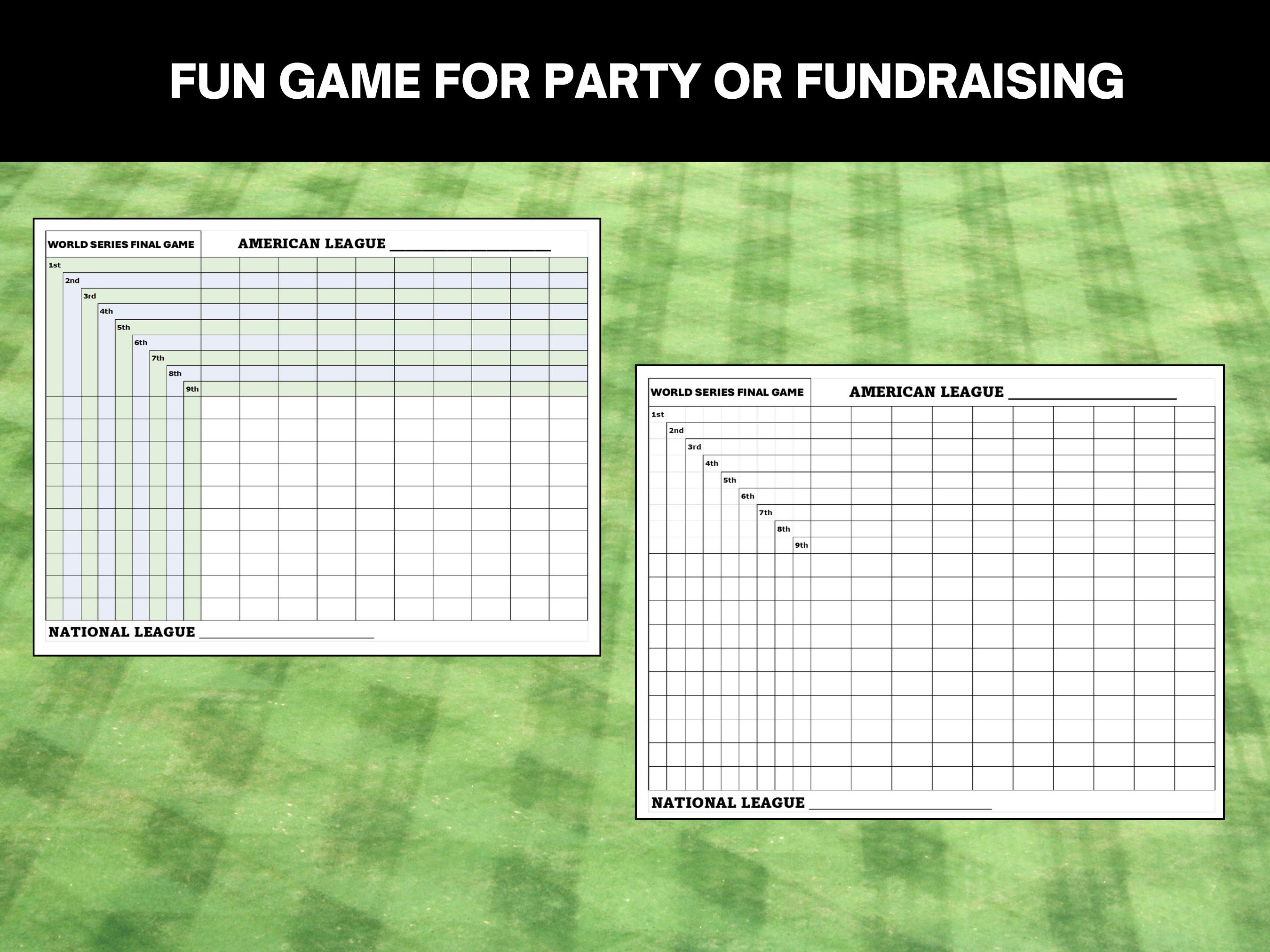 World Series Baseball | Final Game Squares | Printable Digital Download ...