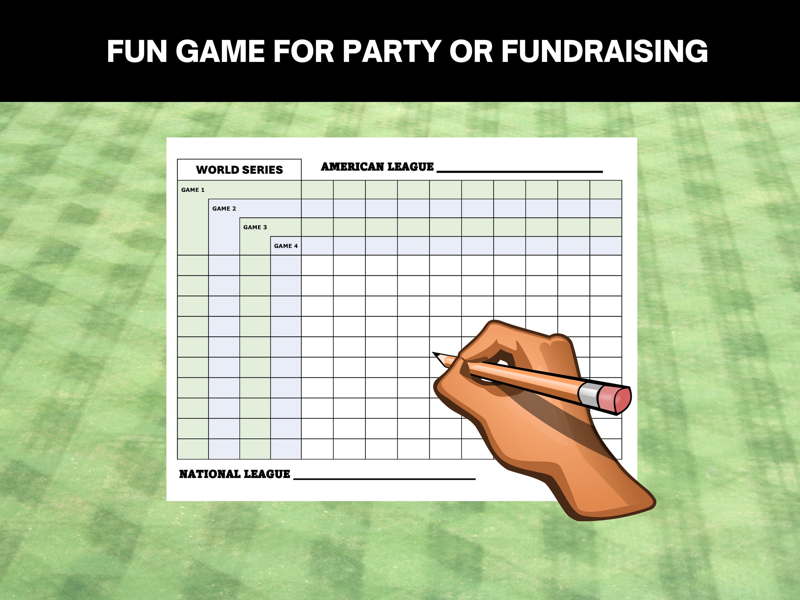 World Series Baseball | 4 Game Series Squares | Printable Digital ...