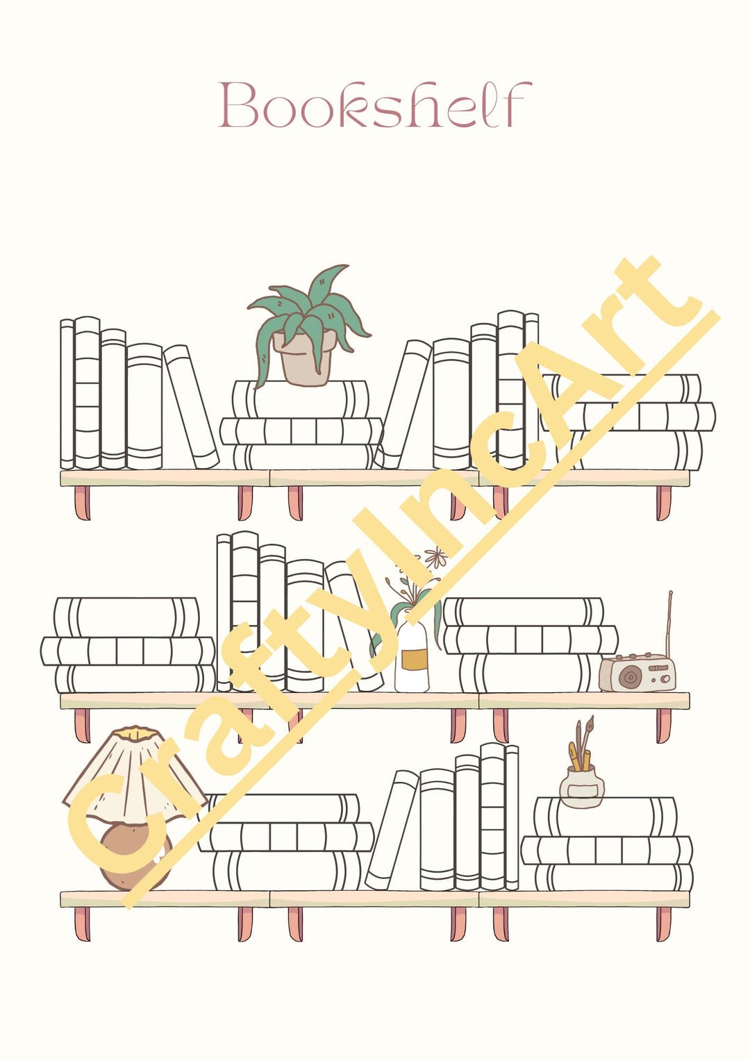 Printable Retro Bookshelf Tracker - Etsy