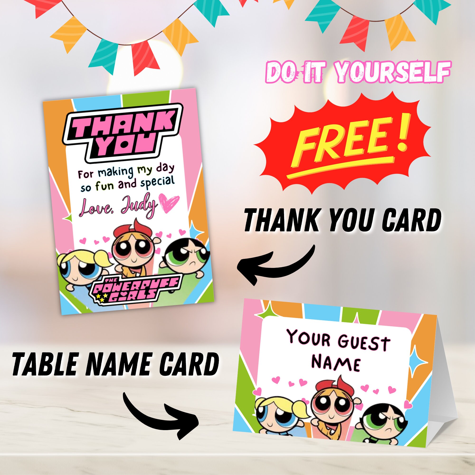 Powerpuff Girls Birthday Invitation Editable, Powerpuff Girls Birthday ...