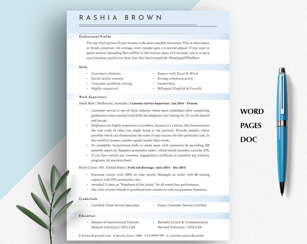CUSTOMER SERVICE RESUME, Ats Resume Customer Cervice, Resume Template ...