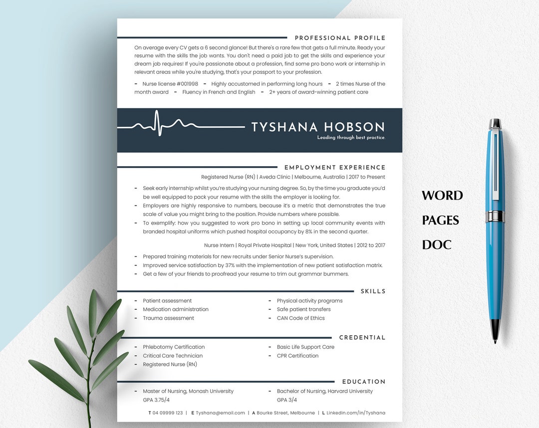 NURSING RESUME COVER Letter Template, New Graduate Rn Resume, Modern ...