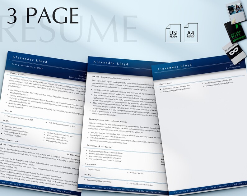 WORD RESUME TEMPLATE, Modern Resume Word Template, Modern Cv Template ...