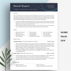 WORD RESUME TEMPLATE, Minimal Resume Design, Resume Professional, 2 ...