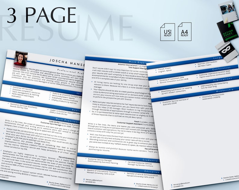 CUSTOMER SERVICE RESUME Template, Ats Resume Customer Service, Call ...
