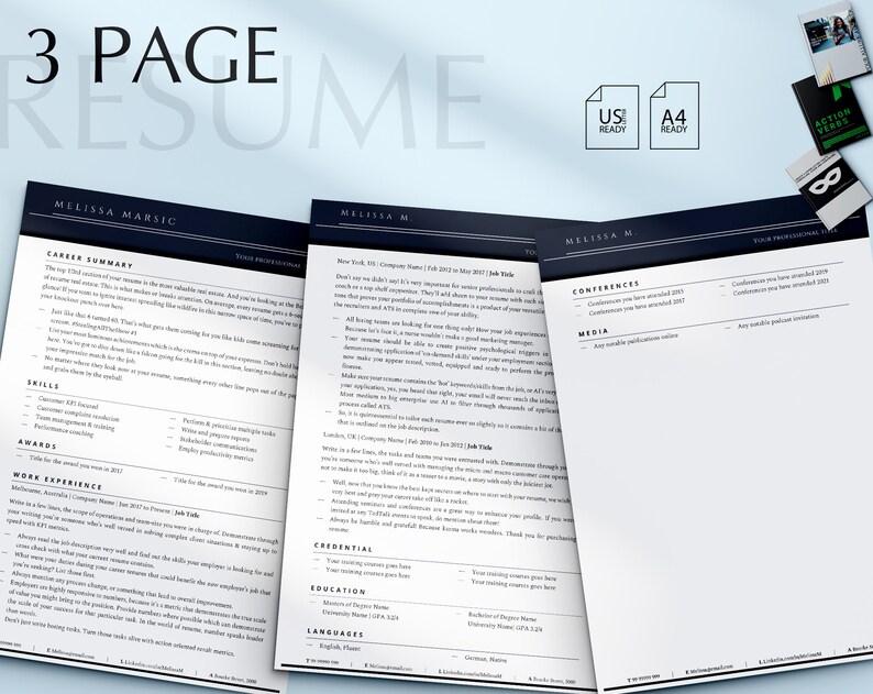 CLEAN RESUME TEMPLATE Word, Pages Resume Template, Cv Ats Template ...
