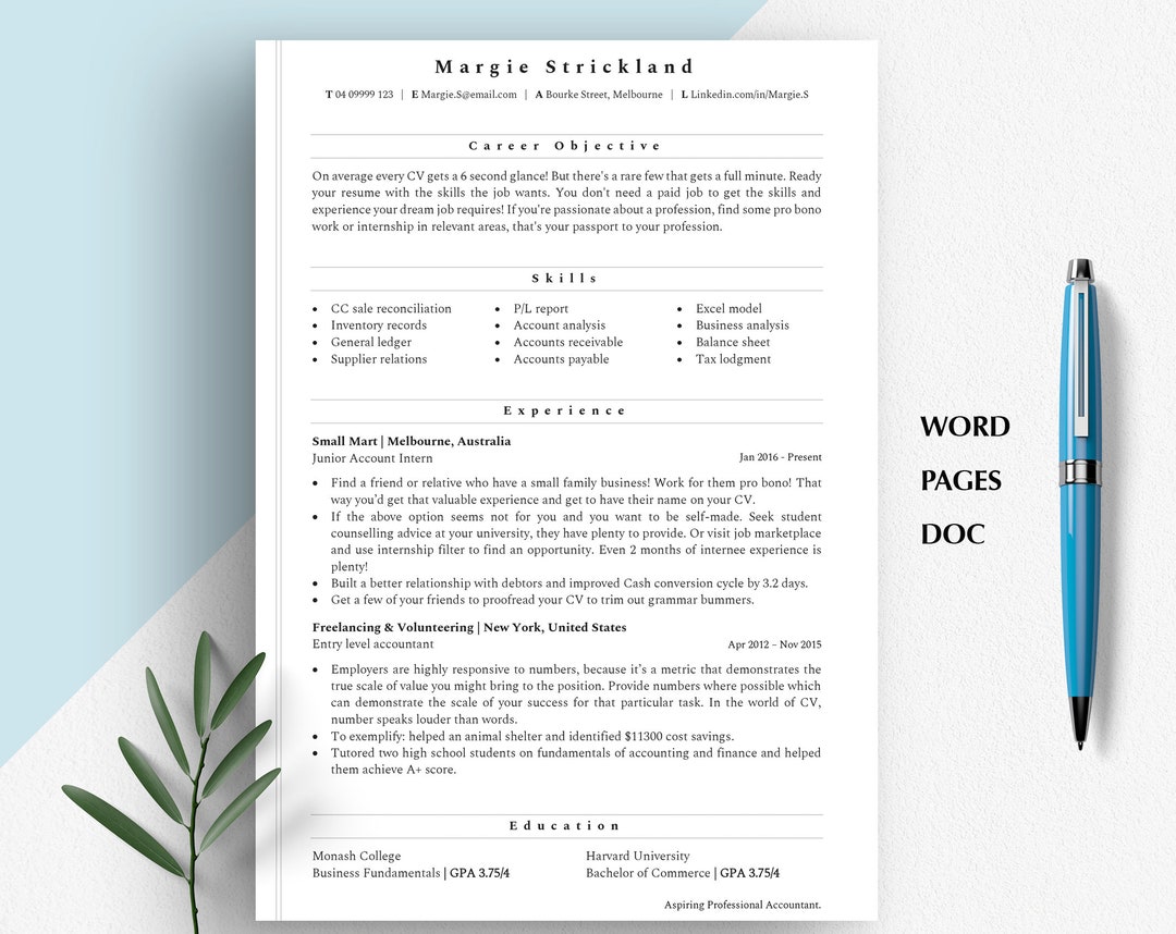 SIMPLE RESUME WORDS, Basic Resume Template, Resume Example, Resume ...