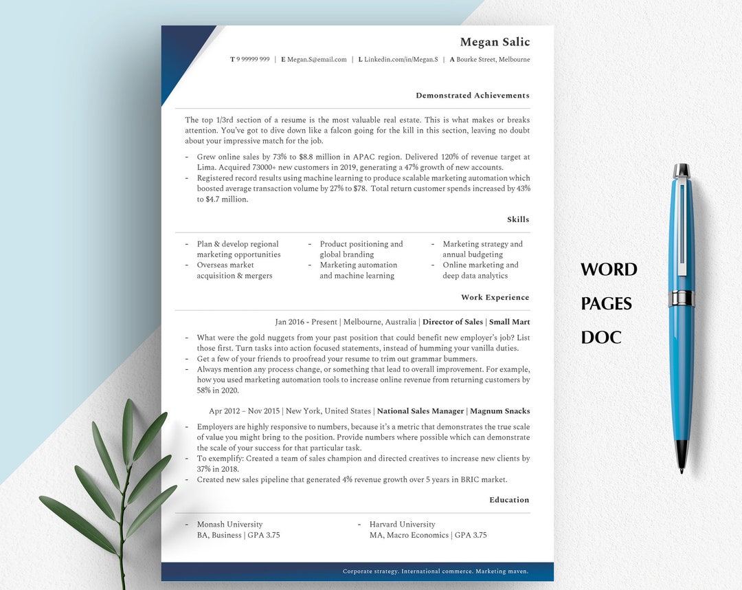 EXECUTIVE RESUME WORD, Ceo Resume Template, Ceo Resume, Executive Cv ...