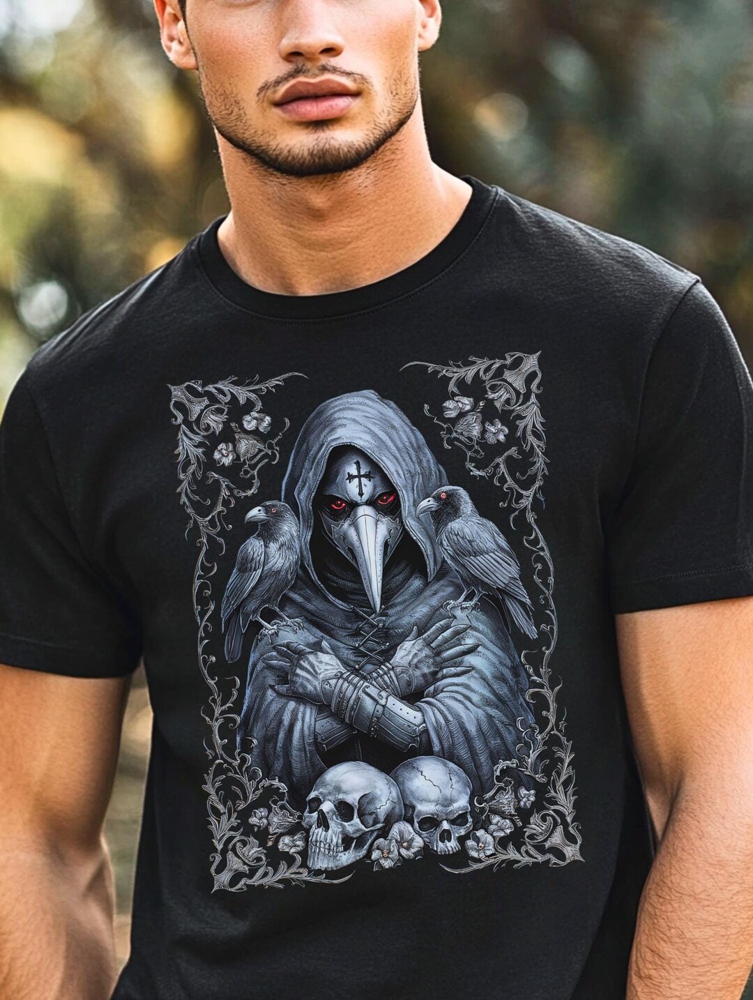 Plague Doctor Tee | Black Plague Doctor T-shirt | Historic Plague Tee ...