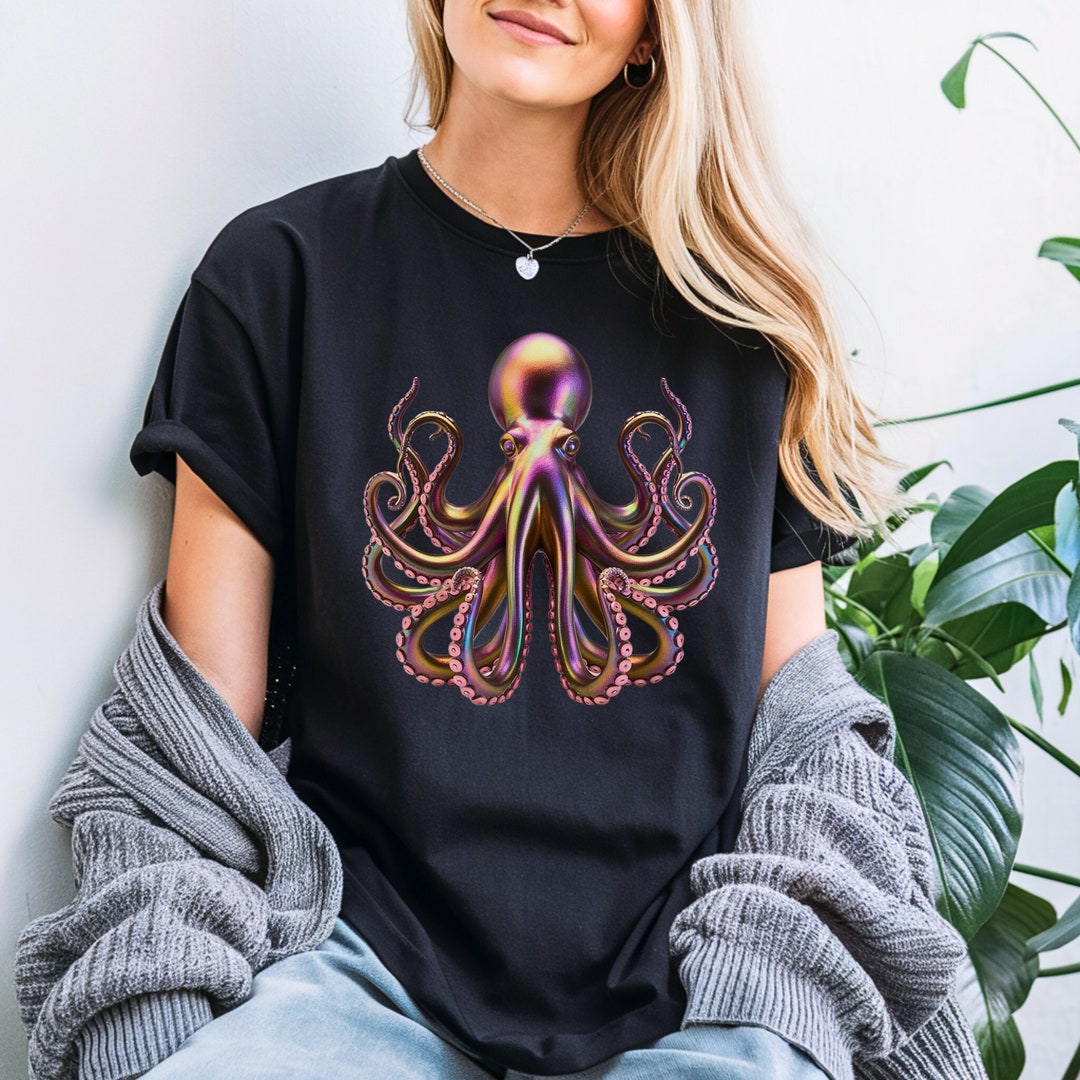 Octopus Monster Tee, Giant Sea Monster T-shirt, Monster Octopus ...