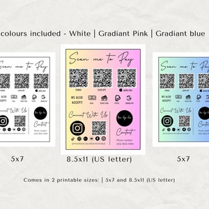 Editable QR Code Sign, Qr Code Sign for Small Business, Canva Template ...