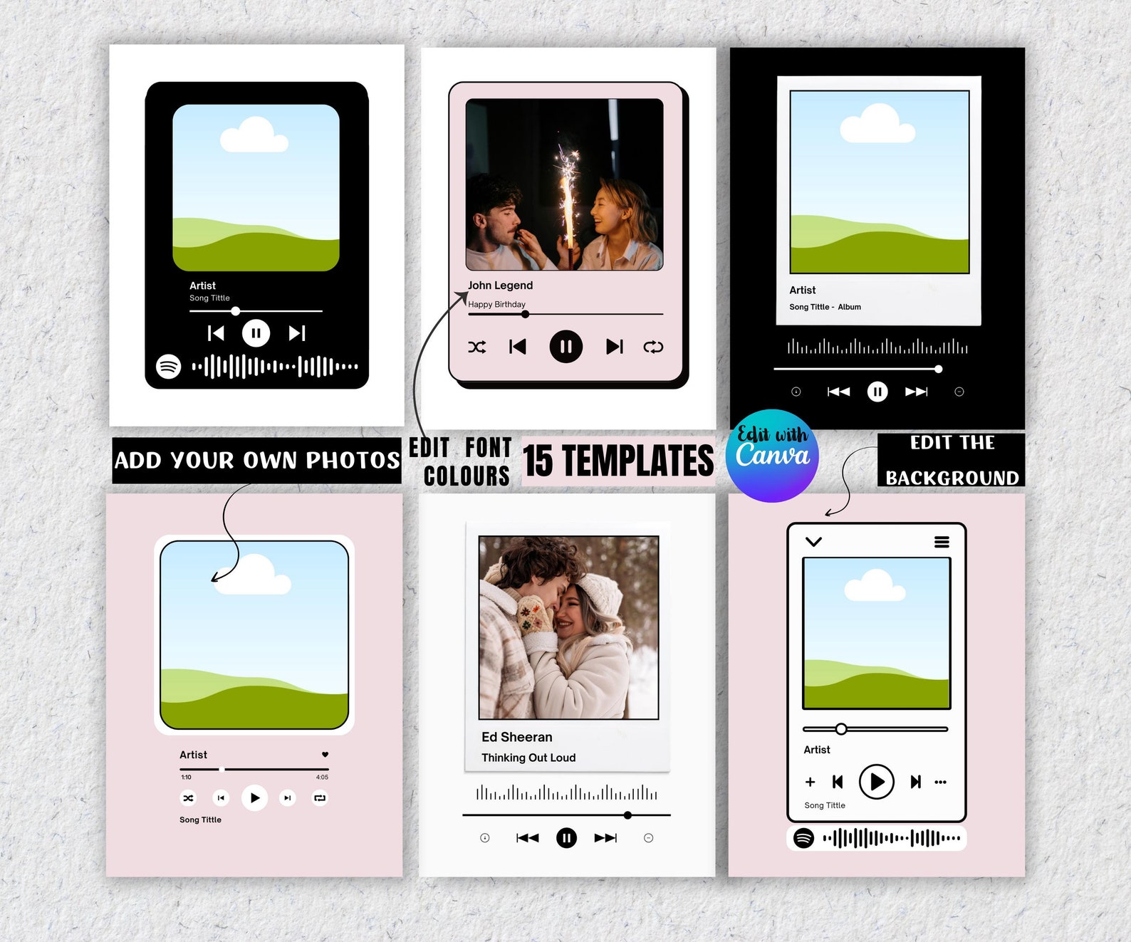 Music Player Template Canva, Music Player Plaque, Canva Frame, Music ...