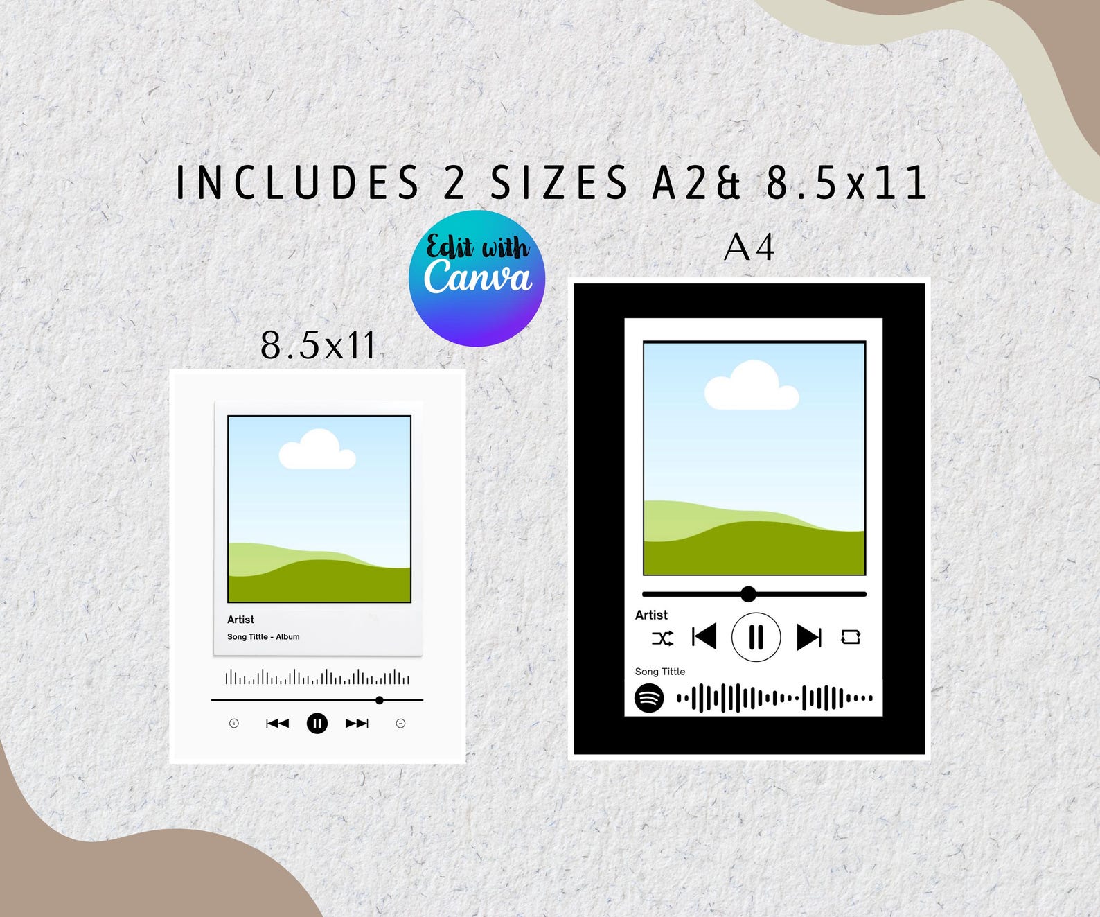Music Player Template Canva, Music Player Plaque, Canva Frame, Music ...